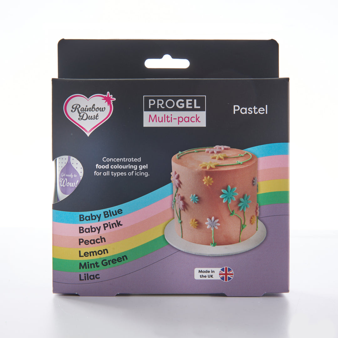 ProGel Food Colouring Gel UK | Pastel Multipack – Rainbow Dust
